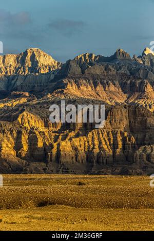 A vertical shot of the unique landscape of Zanda earth forest during ...