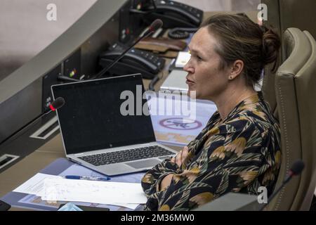Vooruit's Hannelore Goeman pictured during a plenary session of the ...