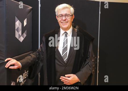 Professor Chris Younes poses for the photographer ahead of the ceremony ...