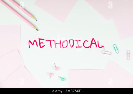 Hand writing sign Methodical. Word Written on System of Methods used in ...