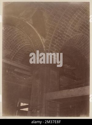 Guastavino tile arches and column in entrance hall, construction of the ...