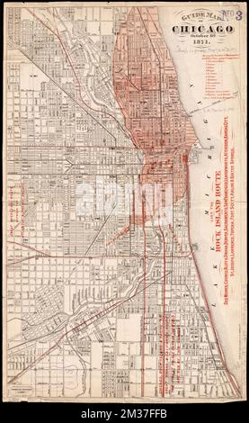 Guide map of Chicago, October 11th, 1871 (14006569691 Stock Photo - Alamy