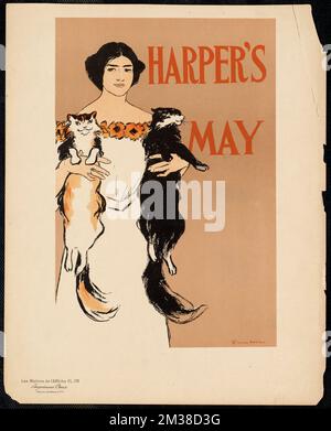 Harper's May , Cats, Periodicals Stock Photo - Alamy