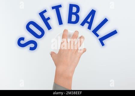 Text showing inspiration Softball. Word Written on a sport similar to ...