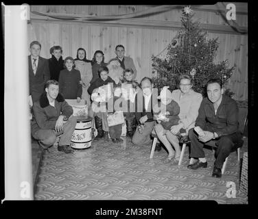 Harry Amos , Children, Christmas trees, Families, Santa Claus. Leon ...