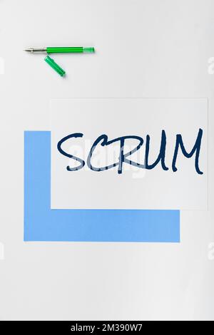 Text showing inspiration Scrum, Concept meaning handwriting as distinct ...