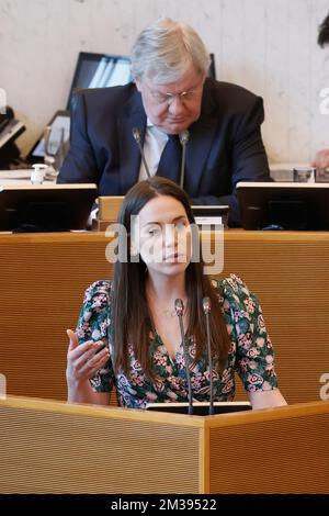 MR's Rachel Sobry pictured during a plenary session of Walloon ...