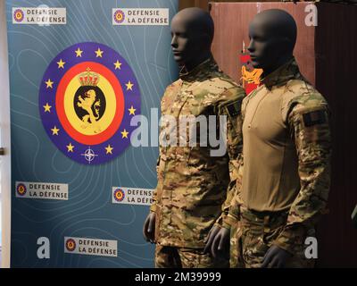 Illustration picture shows mannequins wearing the new uniforms, during ...