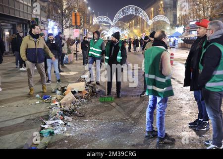 Illustration picture shows neighbourhood stewards cleaning up mess in ...