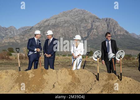 Lotus Bakeries CEO Jan Boone, Flemish Minister President Jan Jambon and ...