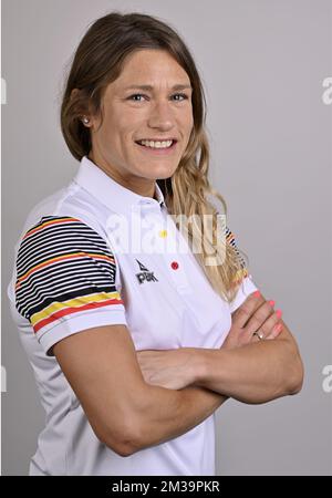 Helene Connart poses for the photographer at a photoshoot for the ...