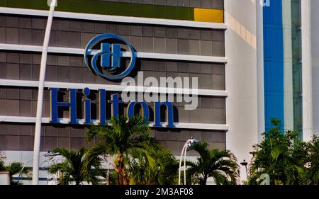 hotel name of the hamilton chain in panama city Stock Photo - Alamy