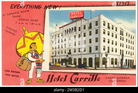 Hotel Carrillo, Santa Barbara, California , Hotels, Tichnor Brothers ...