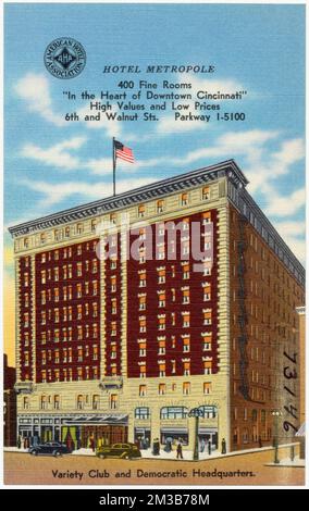 Hotel Metropole, 400 fine rooms, 'In the heart of Downtown Cincinnati ...