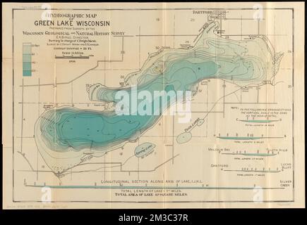 Hydrographic map of Green Lake, Wisconsin 1898 by Birge, E. A. (Edward ...
