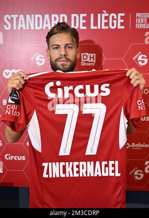 Standard's Philip Zinckernagel poses for the photographer during a ...