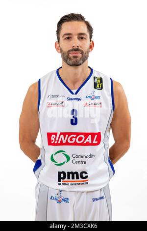 Mechelen's Domien Loubry poses at a photoshoot of Belgian Basketball ...