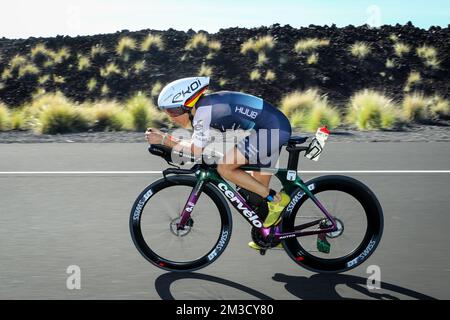 German Anna Haug pictured in action during the Hawaii Ironman women's ...