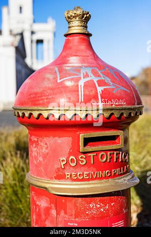 Ballarat Australia / Australia Post Red Pillar Post Box outside the ...
