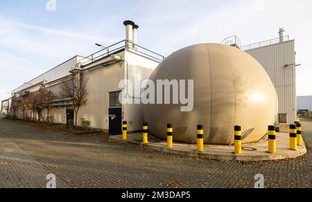 Biowaste storage, biogas plant of the company Reterra, biogas is ...