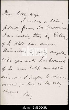 [John Biddulph Martin] autograph note to [Victoria Woodhull Martin ...