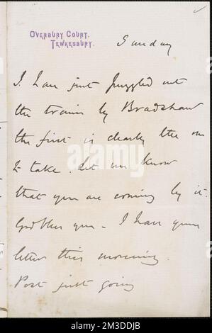 [John Biddulph Martin] autograph note signed to [Victoria Woodhull ...