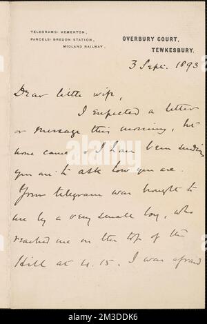[John Biddulph Martin] autograph note to [Victoria Woodhull Martin ...