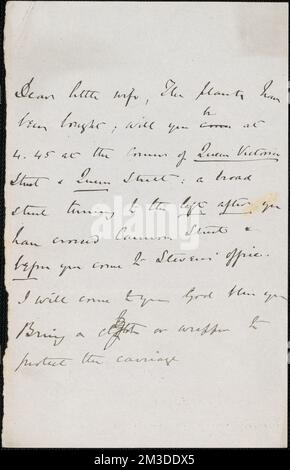 [John Biddulph Martin] autograph note to [Victoria Woodhull Martin ...