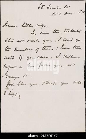 [John Biddulph Martin] autograph letter to [Victoria Woodhull Martin ...