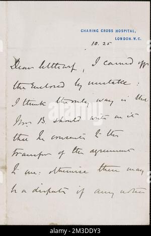 [John Biddulph Martin] autograph note to Victoria Woodhull Martin ...