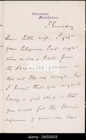[Victoria Woodhull Martin] autograph note, [Bredon's Norton ...
