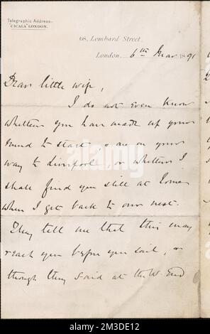[John Biddulph Martin] autograph note to [Victoria Woodhull Martin ...