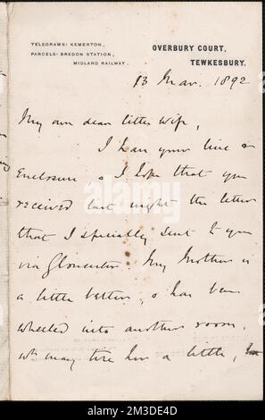 [John Biddulph Martin] autograph note to [Victoria Woodhull Martin ...