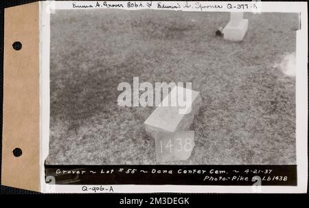Grover, Dana Center Cemetery, lot 56, Dana, Mass., Apr. 23, 1937 : Emma ...