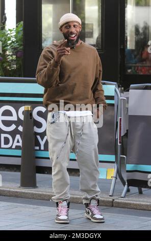 Stephen Boss, aka tWitch taping "Access Daily" outside NBC's Studio 1A ...
