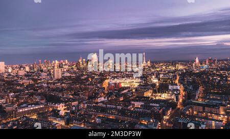 London Skyline Dramatic Evening Drone Stock Photo - Alamy