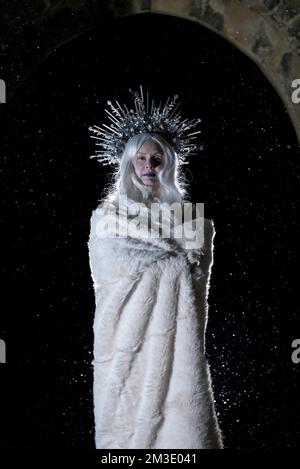 An actor playing the role of the Snow Queen, during a photo call for ...