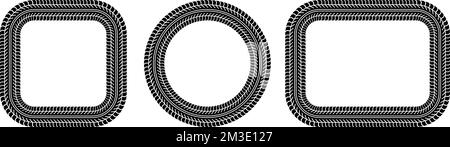 Auto tire tread rectangle frame. Car and motorcycle tire pattern, wheel ...