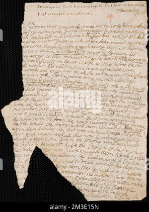 Letter from John Cotton to Rowland Cotton, 1696 June 24 , Massachusetts ...