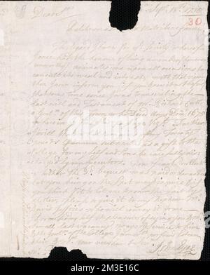Letter from Nathan Prince, Cambridge, to Thomas Turner, Antigua, 1746 ...