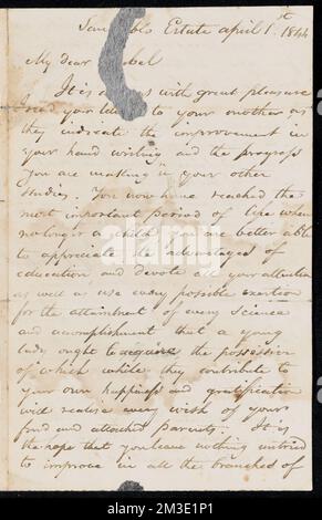 Letter to Isabel from Joseph Carret, her father, in Trinidad, March 24 ...