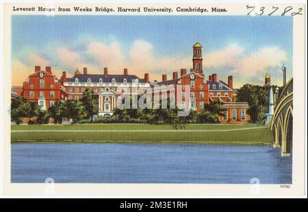 Leverett House from Weeks Bridge, Harvard University, Cambridge, Mass ...