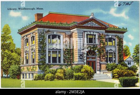 Library, Westborough, Mass. , Libraries, Tichnor Brothers Collection ...