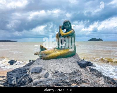 Songkhla mermaid statue in Thailand Stock Photo - Alamy