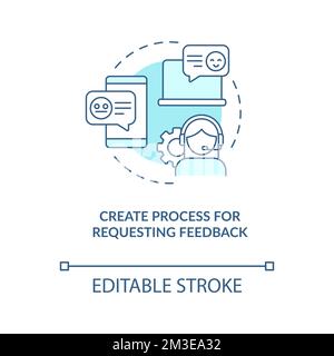 Create process for requesting feedback blue gradient concept icon Stock ...