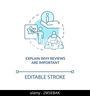Explain why reviews important blue gradient concept icon Stock Vector ...