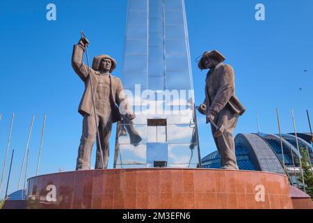 The Monument To Metallurgists, saluting workers in the town's steel ...