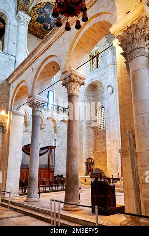 Bari, Italy. The crypt of the Pontifical Basilica of Saint Nicholas ...