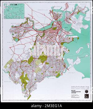 Major thoroughfare system, city of Boston, July 1979 , Roads ...