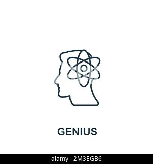 Genius icon. Monochrome simple Human Productivity icon for templates ...